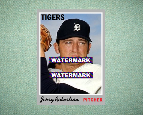 Jerry Robertson Detroit Tigers 1970 Style Custom Baseball Art Card | eBay