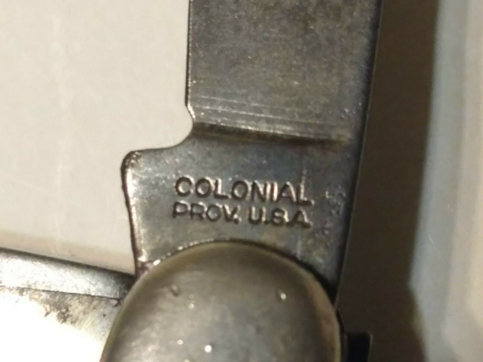 Vtg COLONIAL PROV. U.S.A. 3 Blade Pocket Knife Pat No 3,317,996 Staglon ...