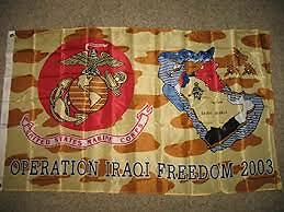 USMC OIF Flag 3x5ft US Marine Corps Operation Iraqi Freedom 2003 ...