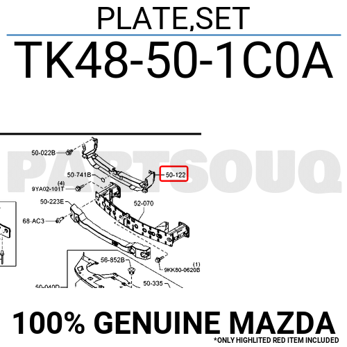 TK48501C0A Genuine Mazda PLATE,SET TK48-50-1C0A | eBay