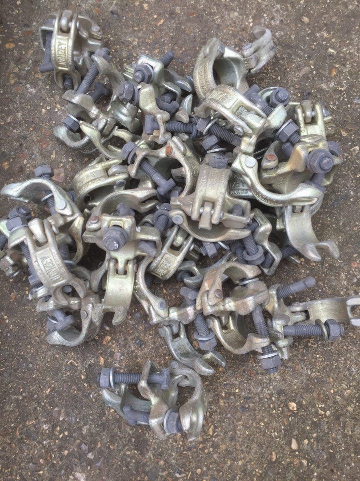 10 DROPPED FORGED DOUBLE/ 90S SCAFFOLD FITTINGS WITH SHERADISED BOLTS ...