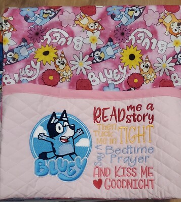 Bluey Pink Garden Reading Book Pocket Pillow 16"X16" | eBay