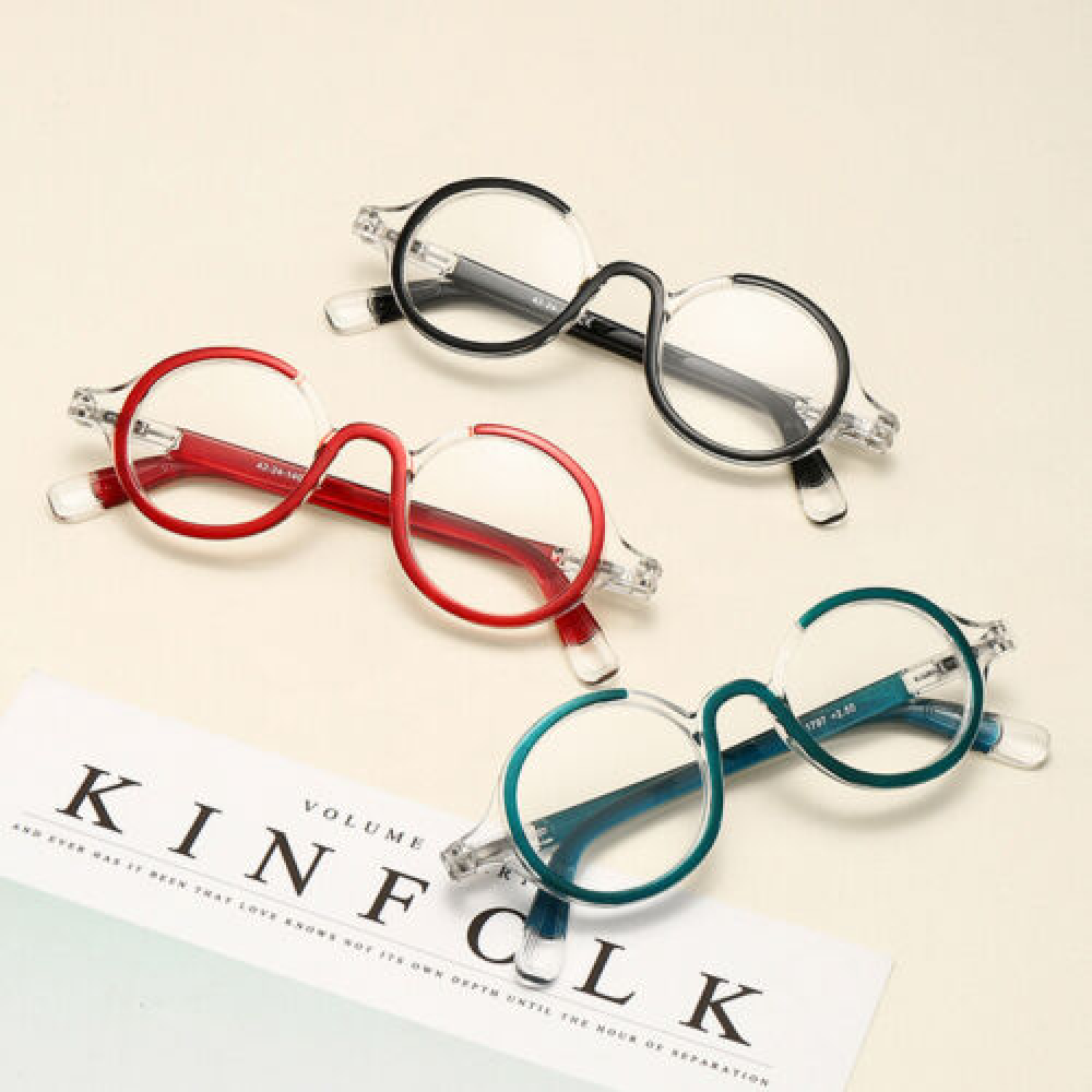 Retro Spring Hinges Small Round Reading Glasses Presbyopic Slim Readers ...