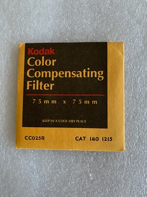 One Kodak COLOR COMPENSATING FILTER 75 MMX 75 MM CC025R Darkroom | eBay