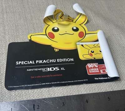 Nintendo 3ds XL Special Pikachu Edition Store Display Cling Sticker ...