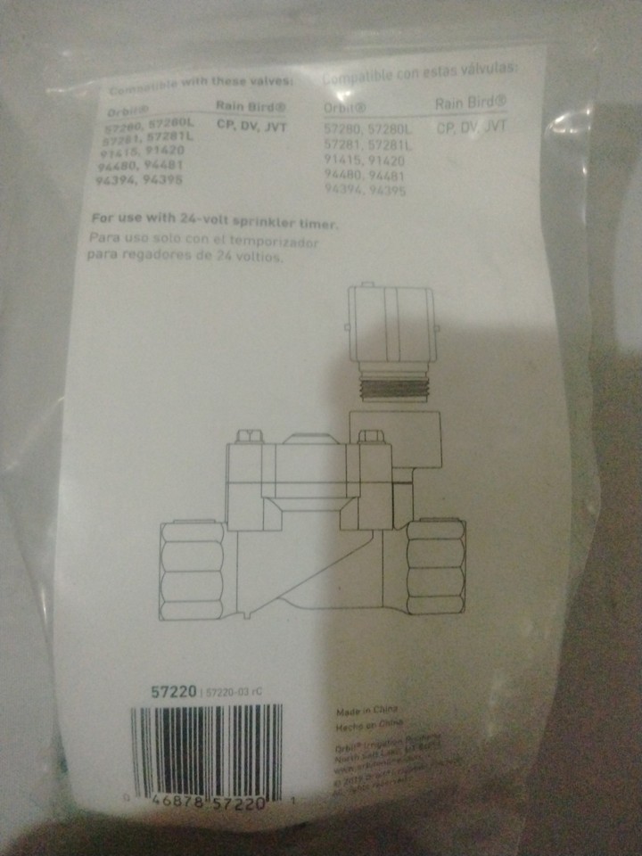 Lot Of 2 Orbit Replacement 24 Volt Solenoid Sprinkler Valve Solenoid ...