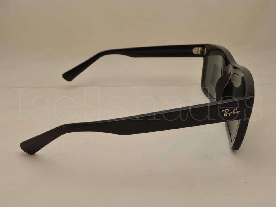 Ray Ban WARREN (RB4396-667771 57) Black with Dark Green Lens | eBay