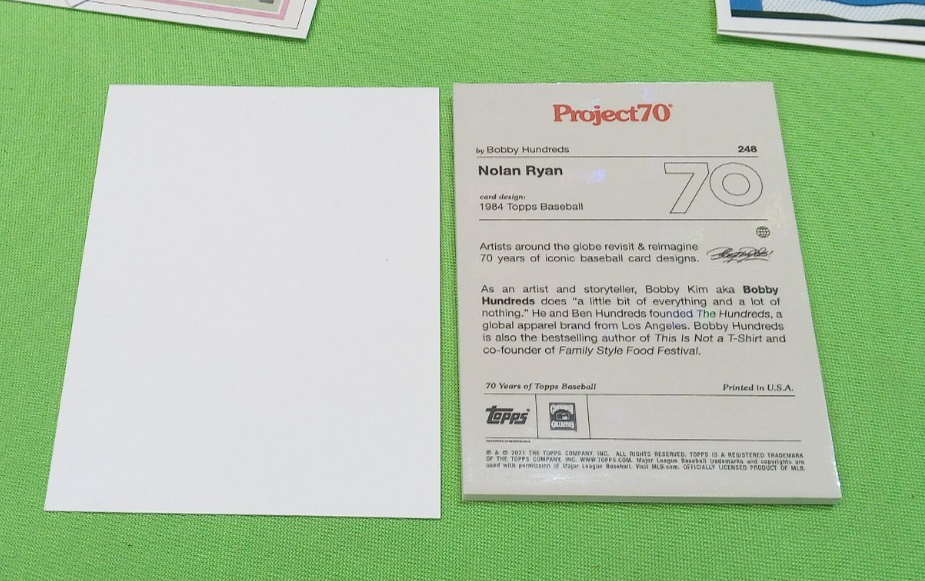 2021 TOPPS PROJECT 70 PRE PRODUCTION PROOF BACK CARD STOCK SHOHEI ...