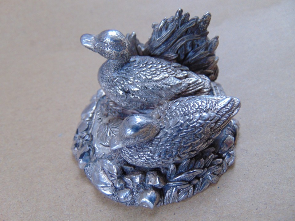 LOVELY STERLING SILVER FILLED TWO DUCKLINGS DUCKS FIGURINE 1993 | eBay UK