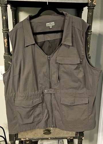 Travelsmith Grey Vest Mens Hiking Vest Outdoor Vest Sz 3X Mesh Lining ...