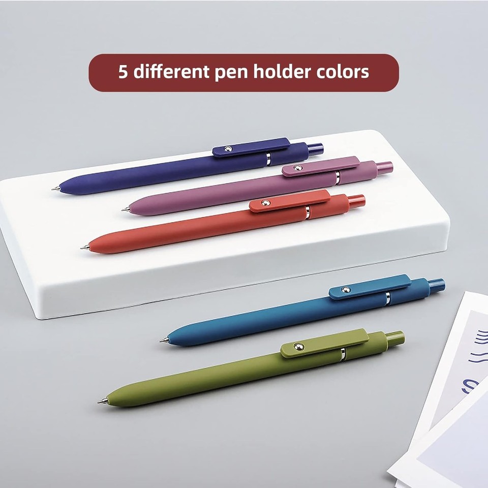 Gel Pens, 5 Pcs 0.5mm Fine Point Smooth Writing Pens Cute Pens, High ...