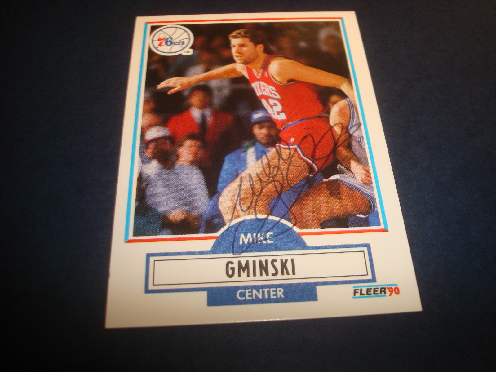 Mike Gminski 1990-91 Fleer #142 76ers Nets Duke Signed Authentic ...