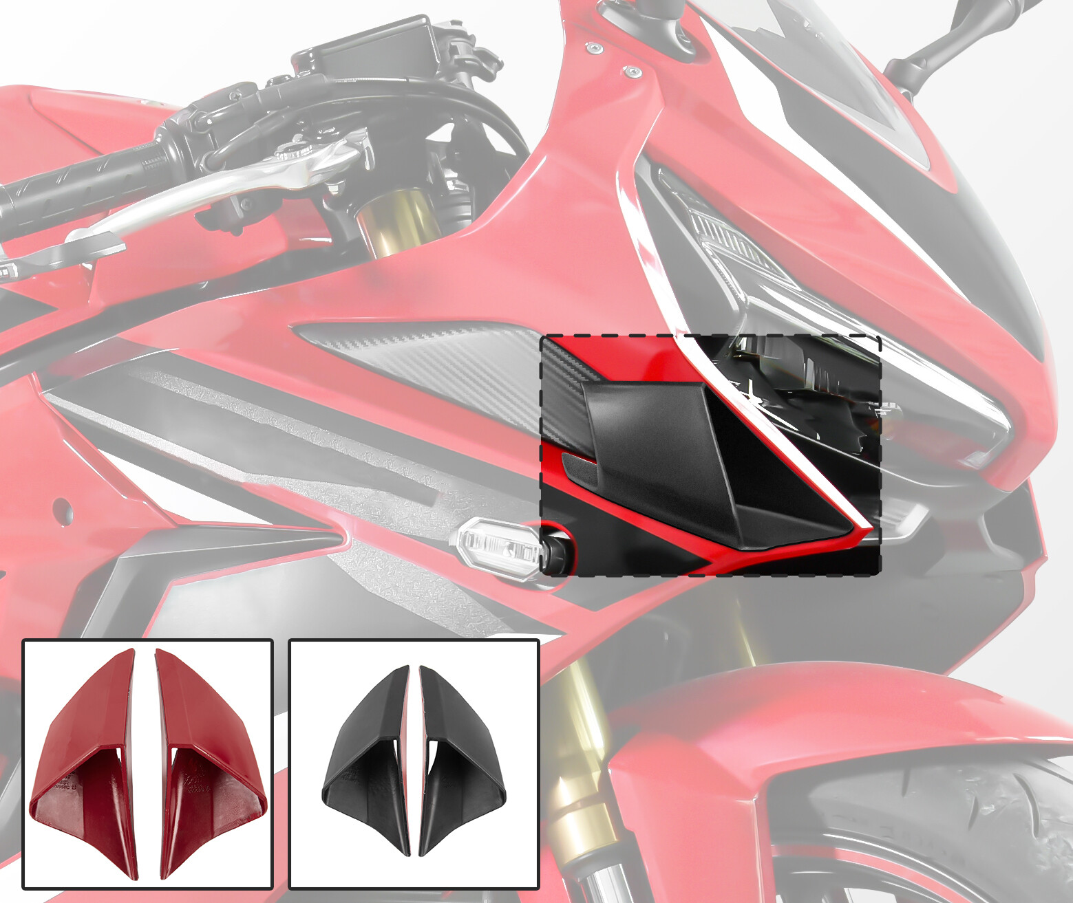 Winglets Fairing Cowl Side Wing Panel Cover Frame Guard For Honda CBR ...