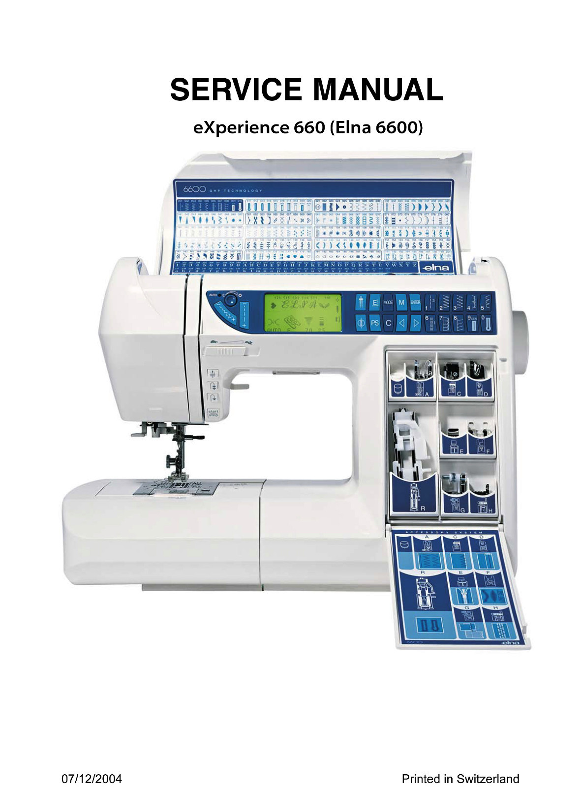 CD * ELNA eXperience 660 (Elna 6600) Instruction Book or Service Manual ...