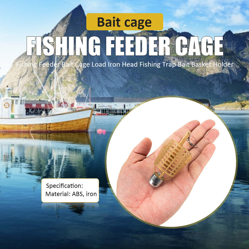 Fishing Feeder Bait Cage Load Iron Head Fishing Trap Basket Holder (40g ...