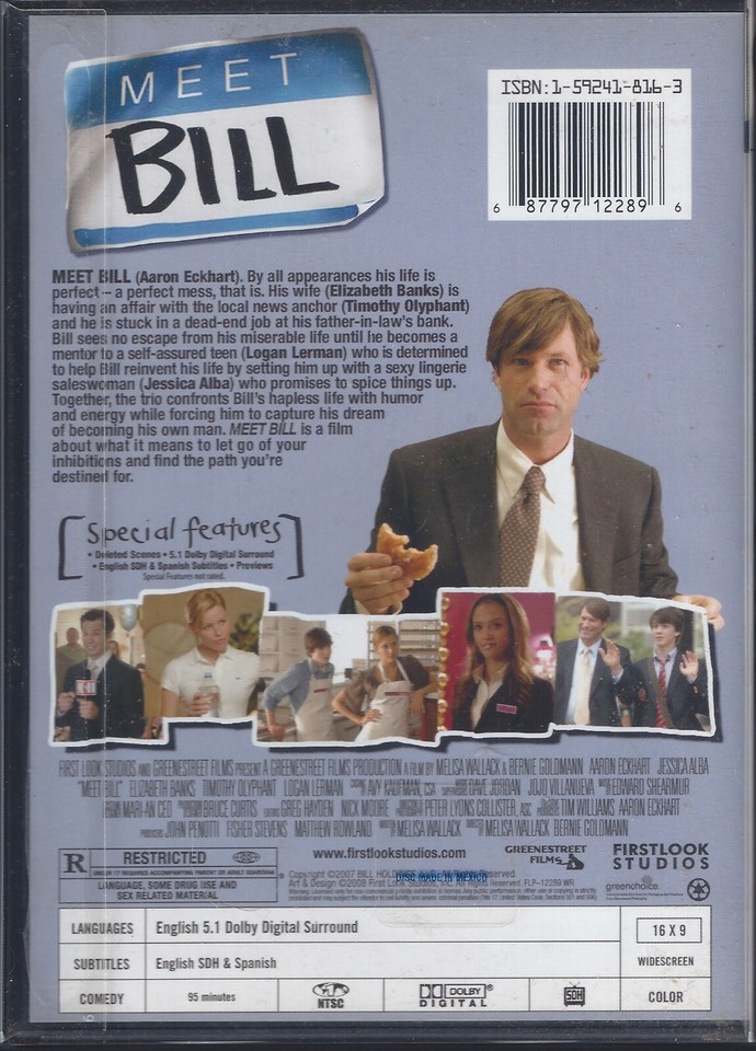Meet Bill (DVD, 2008) Aaron Eckhart, Jessica Alba, Elizabeth Banks ...