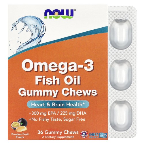 Omega-3 Fish Oil Gummy Chews, Passion Fruit, 750 mg, 36 Gummy Chews | eBay