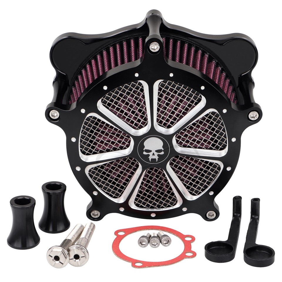 Motorcycle Skull Air Cleaner Red Intake Filter For Harley Dyna Heritage ...