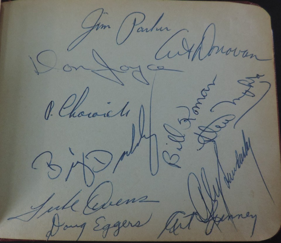 1956-57 GENE BIG DADDY LIPSCOMB AUTOGRAPH W/ OTHER BALTIMORE COLTS ...