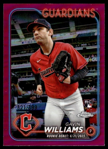2024 Topps Chrome Update Pink Refractor Gavin Williams Rookie 021/399 ...