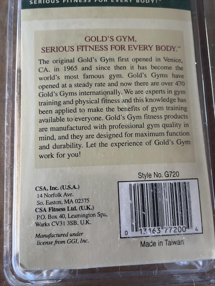 NEW Golds Gym Authentic 8’ Nylon Jump Rope With Swivel Contoured Wooden ...