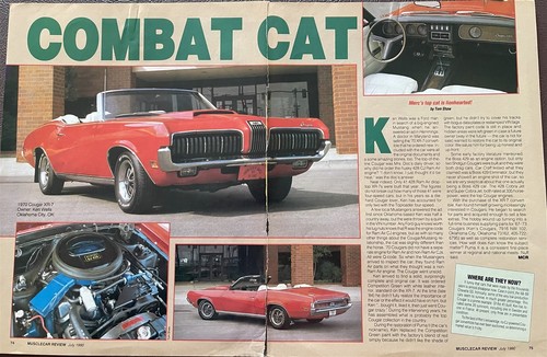 1970 MERCURY COUGAR XR-7 CONVERTIBLE CJ 428 V8 2 pg COLOR Article | eBay