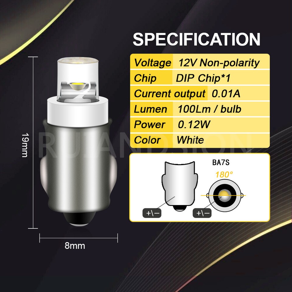 12V BA7S DIP LED Car Interior Dash Gauge Bulb Instrument Panel ...