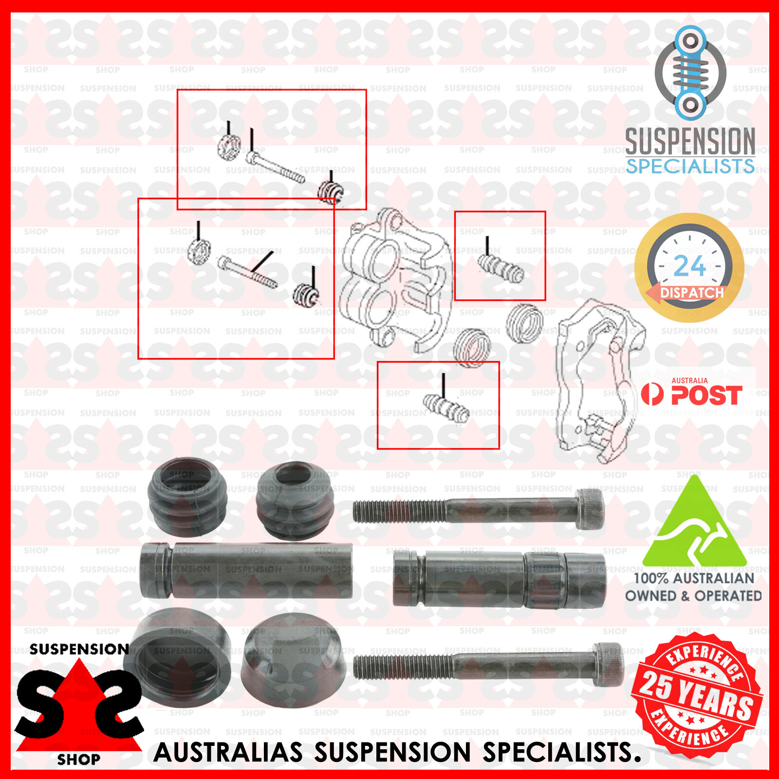 Guide Bolt, Brake Caliper Suit VW Crafter 30-50 2.5 TDI CRAFTER 30-50 ...