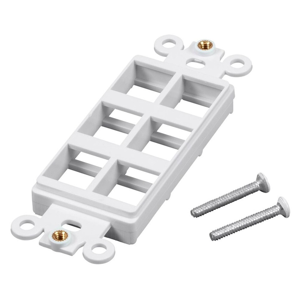 4 Pcs 6 Port Hole Keystone Jack Insert Decora Wall Plate Faceplate 1 ...