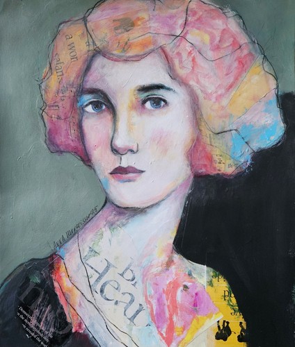 Original Painting Art Abstract Face Expressionist Strong Woman Portrait ...