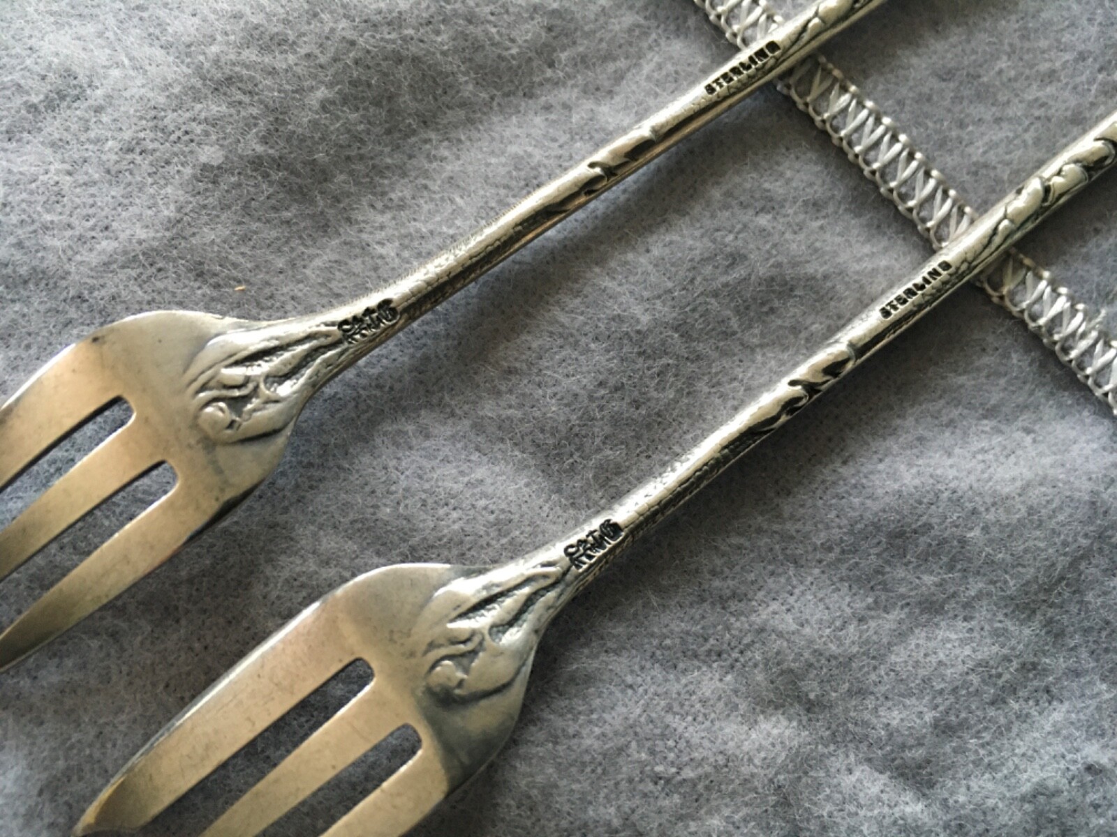 Set 6 Gorham Hizen Sterling Silver Oyster seafood Cocktail Forks ...