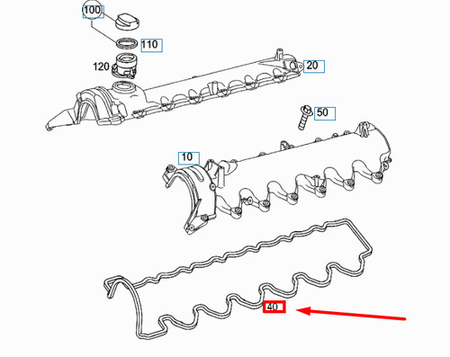 MERCEDES-BENZ CL C215 LEFT VALVE COVER GASKET A1370160221 01-19 NO DUTY ...
