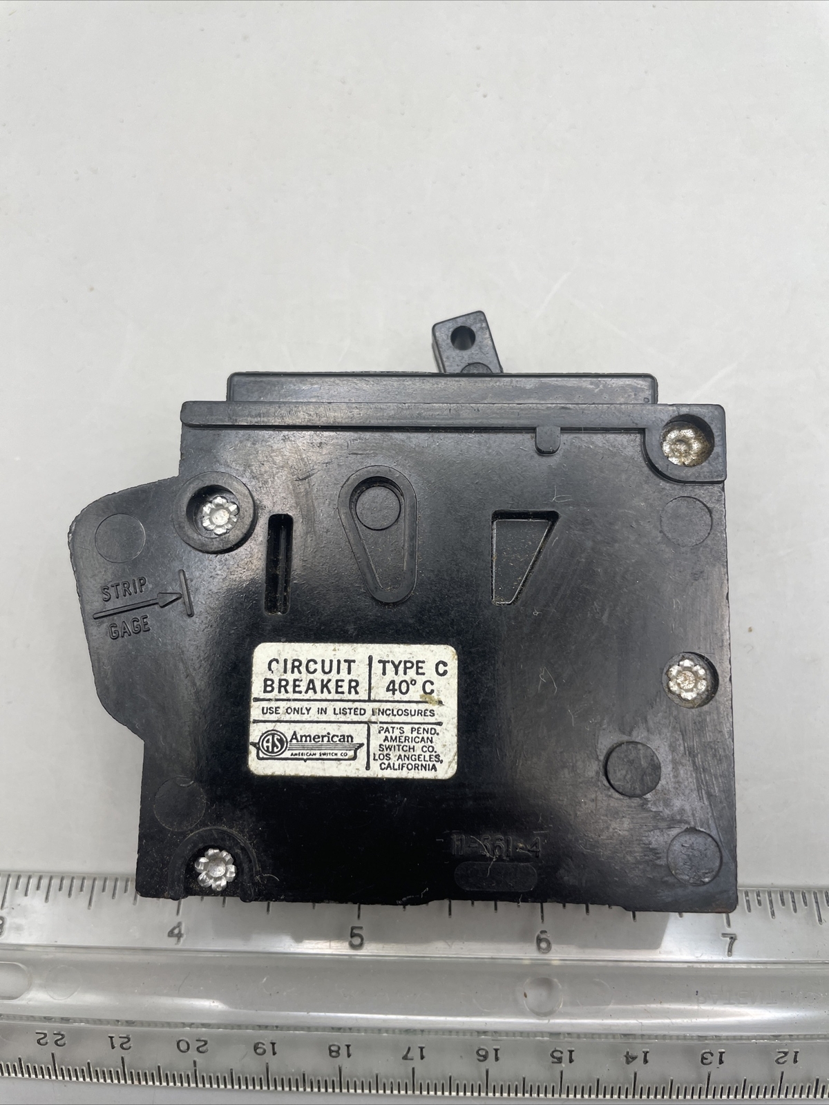American Switch Co E16248 40 Amp 1 Pole Unit Type M Circuit Breaker 120 ...