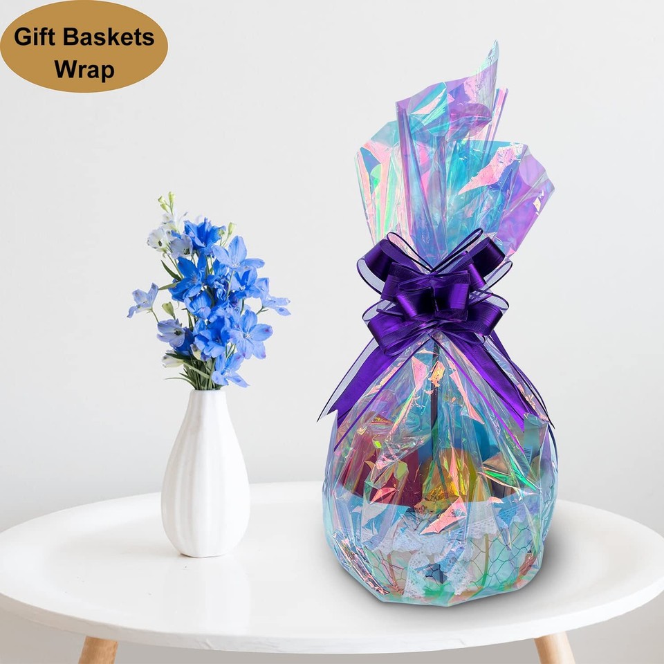 34in x 50ft Iridescent Cellophane Wrap Roll Extra Wide Iridescent Film ...