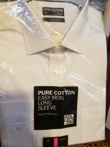 THE COLLECTION DEBENHAMS CLASSIC FIT 16"/40.5CM PURE COTTON LONG SLEEVE ...