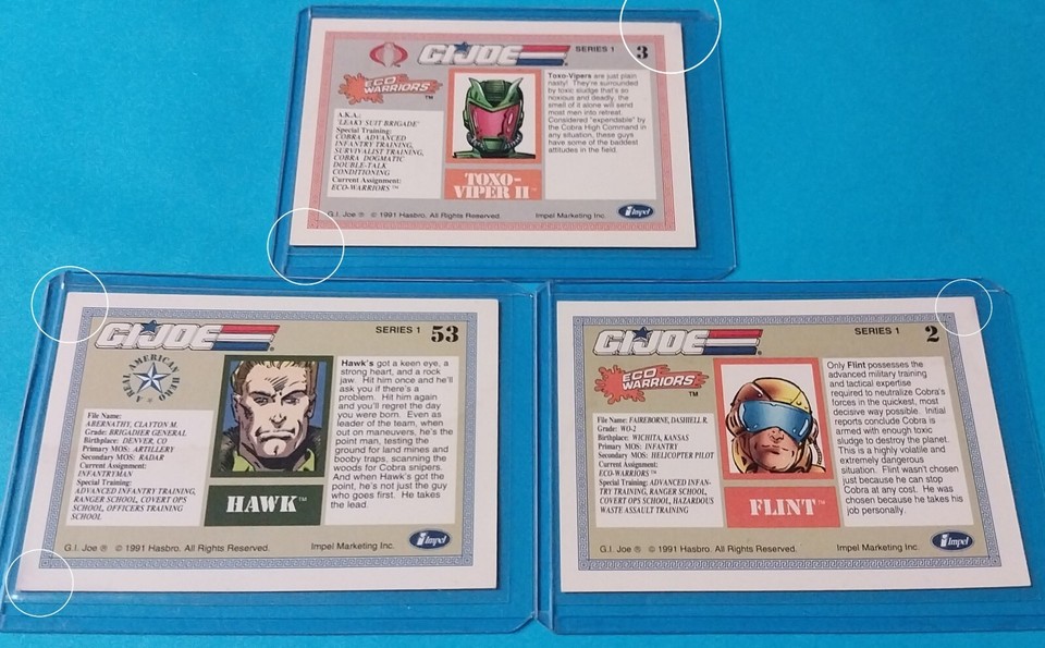 1991 GI Joe Hasbro Trading Cards Lot Vintage Hawk Flint Toxo-Viper II ...
