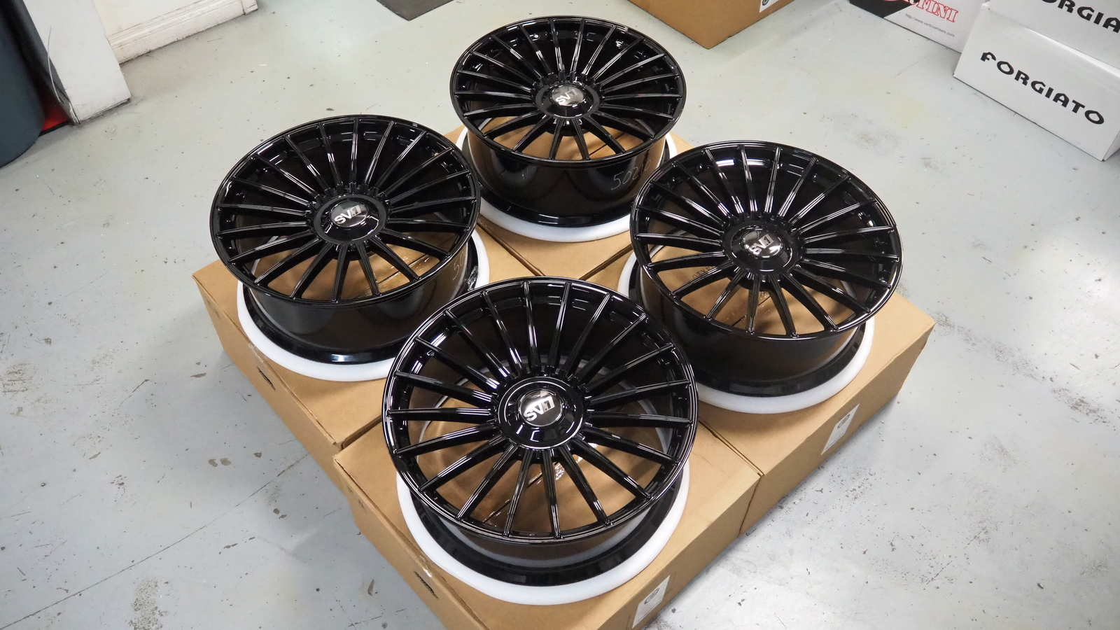 24" Savini SV1 X1 24x10 Black Concave Full Forged Wheels Rims Fits ...