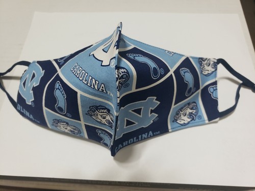 NORTH CAROLINA TAR HEELS face mask. Adult size Adjustable straps Hand ...