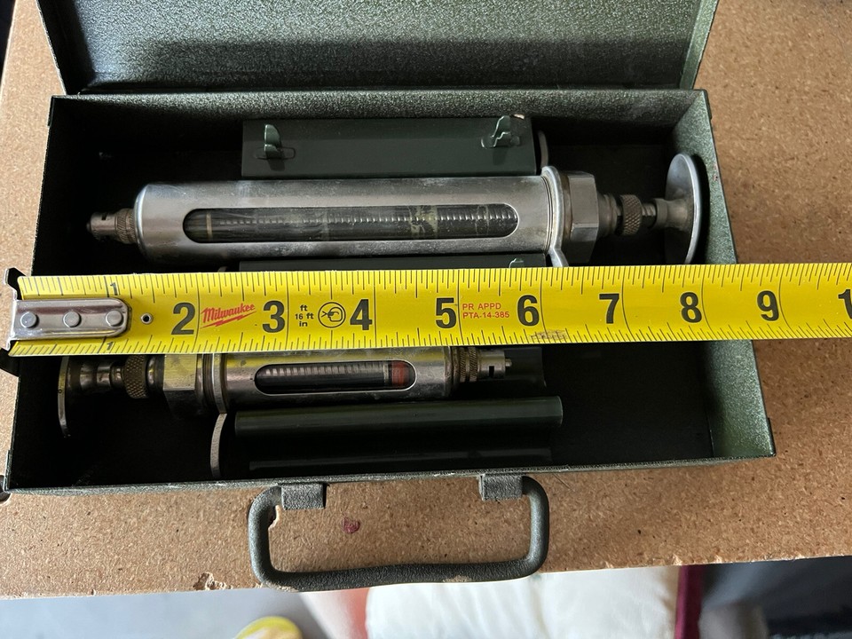 Vintage B-D Veterinary Metal Syringe Set of 2 in Metal Case 40cc ...