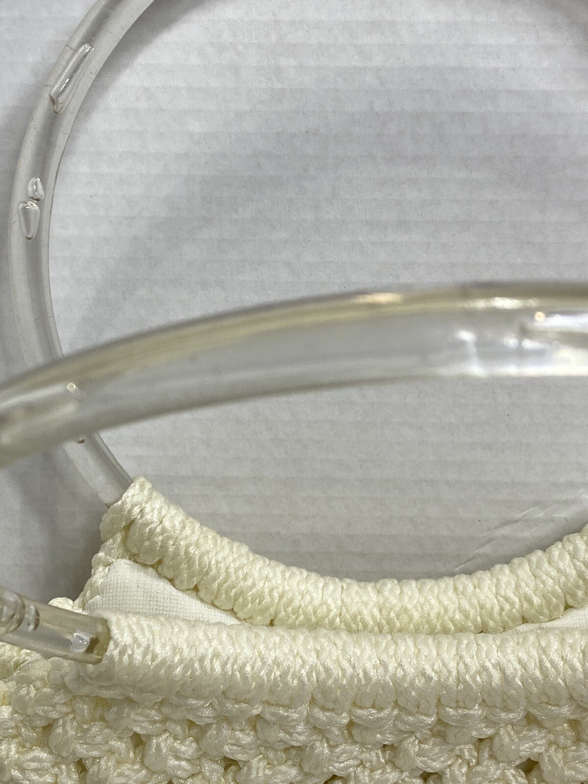 Vintage 1970’s Style Macrame Plastic Circle Handle Bo… - Gem