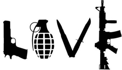 Love with Guns car decal sticker grenade hand gun window vinyl sticker ...
