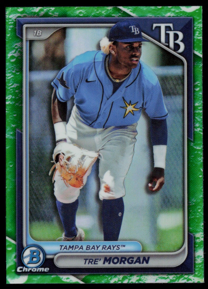 TRE' MORGAN 2024 BOWMAN CHROME PROSPECTS LUNAR GLOW RC TAMPA BAY RAYS # ...