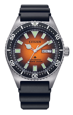 CITIZEN PROMASTER NY0120-01Z AUTOMATIC ORANGE DIAL DIVE WATCH | eBay
