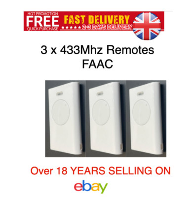 FAAC 433Mhz GATE BARRIER REMOTE CONTROL HAND SET KEY FOB TRANSMITTER ...
