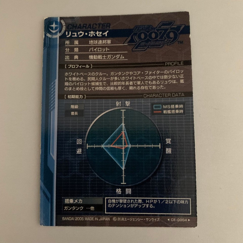 Mobile Suit Gundam Card Builder 0079 Ryu Hosei From Japan | eBay