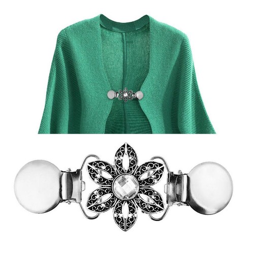 Prettyia 4Pcs Retro Style Sweater Shawl Clips Dress Cardigan Collar ...