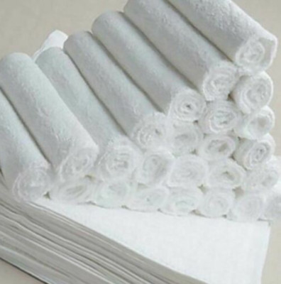WHITE BULK LOT 50x100% COTTON FACE WASHER PREMIUM SOFT HOTEL GRADE ...