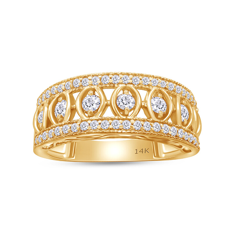 1/2ct Round Cut Lab Created Moissanite Anniversary Band Ring in 14K ...