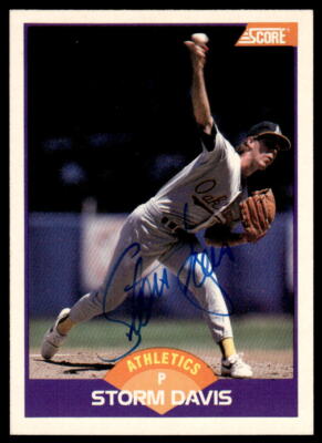 1989 Score #248 Storm Davis * Oakland Athletics * Signed * Auto ...