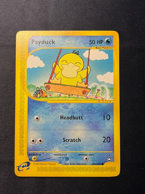 Pokémon TCG Psyduck Aquapolis 104/147 Regular 1st Edition Common Mint ...